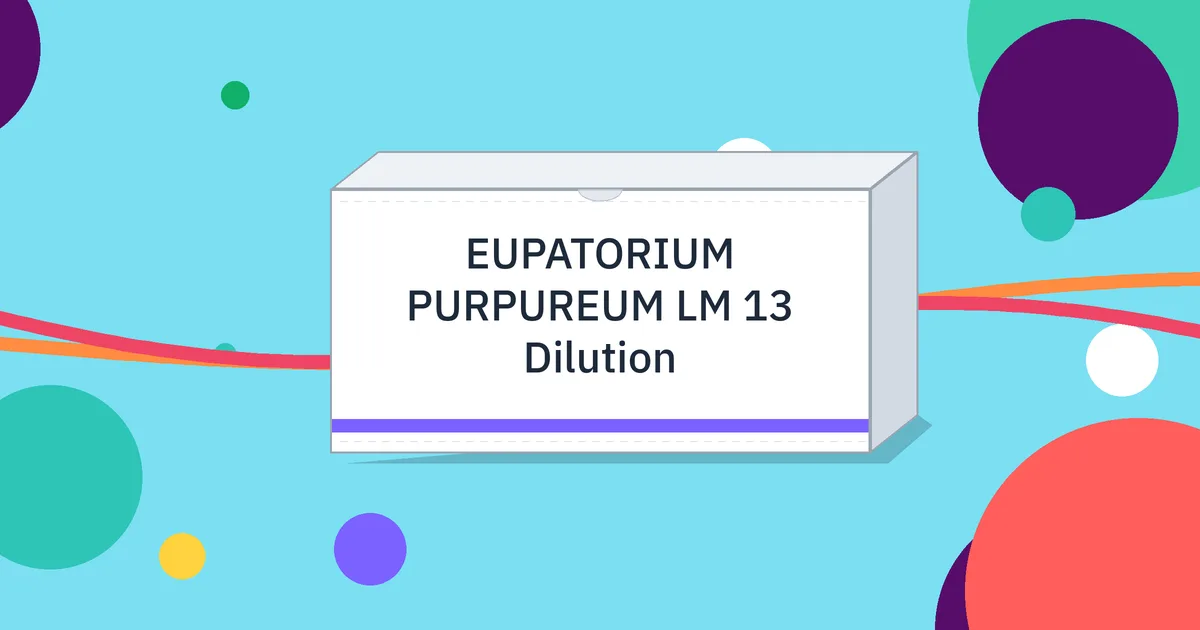 Symbolbild: Packung mit der Aufschrift EUPATORIUM PURPUREUM LM 13 Dilution (PZN 13481395) – Verfügbarkeit und Bezug in Apotheken in Frankfurt am Main