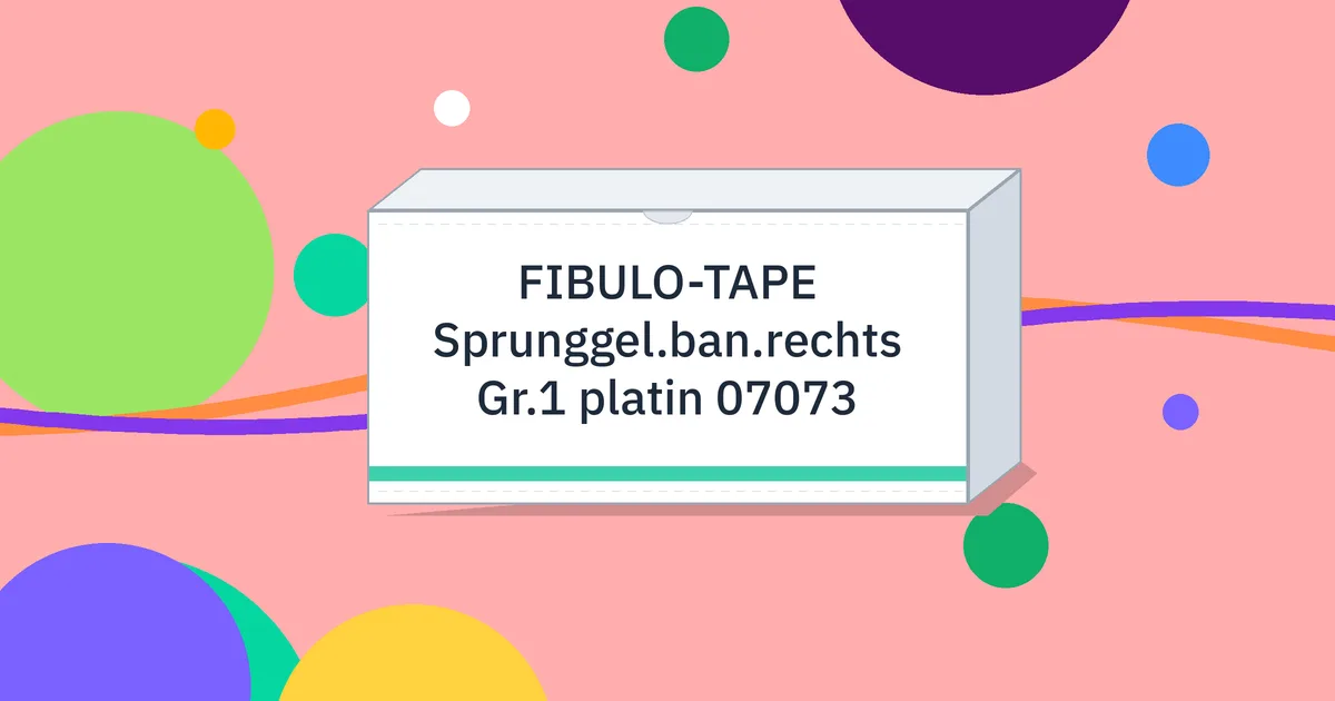 Symbolbild: Packung mit der Aufschrift FIBULO-TAPE Sprunggel.ban.rechts Gr.1 platin 07073 (PZN 06826497) – Verfügbarkeit und Bezug in Apotheken in Frankfurt am Main