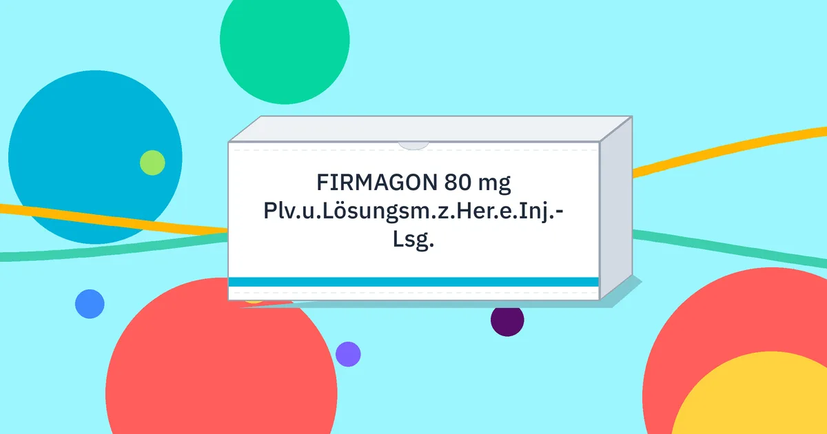 Symbolbild: Packung mit der Aufschrift FIRMAGON 80 mg Plv.u.Lösungsm.z.Her.e.Inj.-Lsg. (PZN 06436514) – Verfügbarkeit und Bezug in Apotheken in Frankfurt am Main