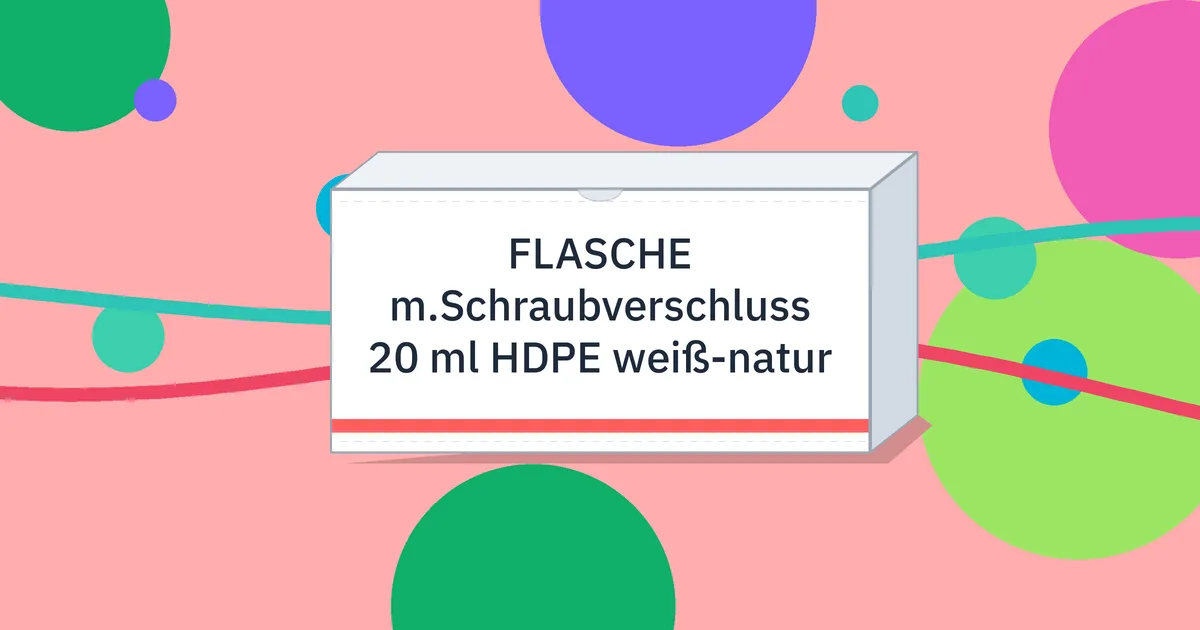 Symbolbild: Packung mit der Aufschrift FLASCHE m.Schraubverschluss 20 ml HDPE weiß-natur (PZN 18138638) – Verfügbarkeit und Bezug in Apotheken in Frankfurt am Main