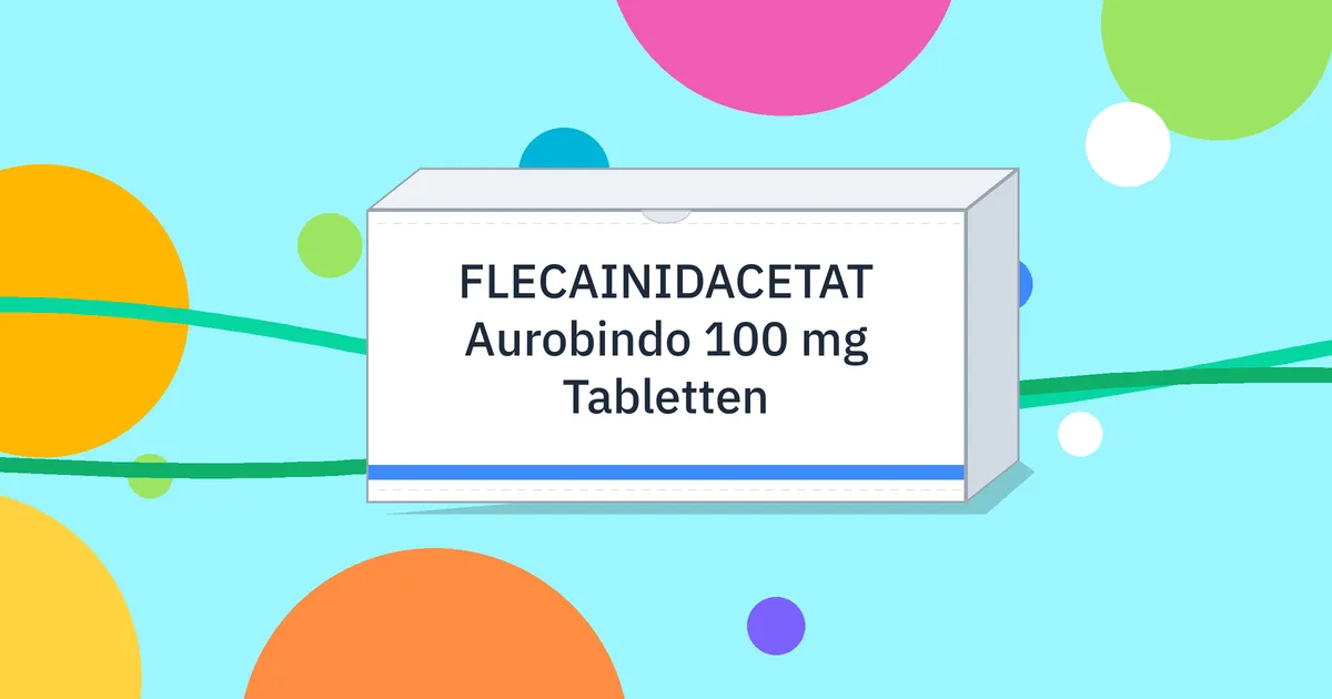 Symbolbild: Packung mit der Aufschrift FLECAINIDACETAT Aurobindo 100 mg Tabletten (PZN 03337332) – Verfügbarkeit und Bezug in Apotheken in Frankfurt am Main