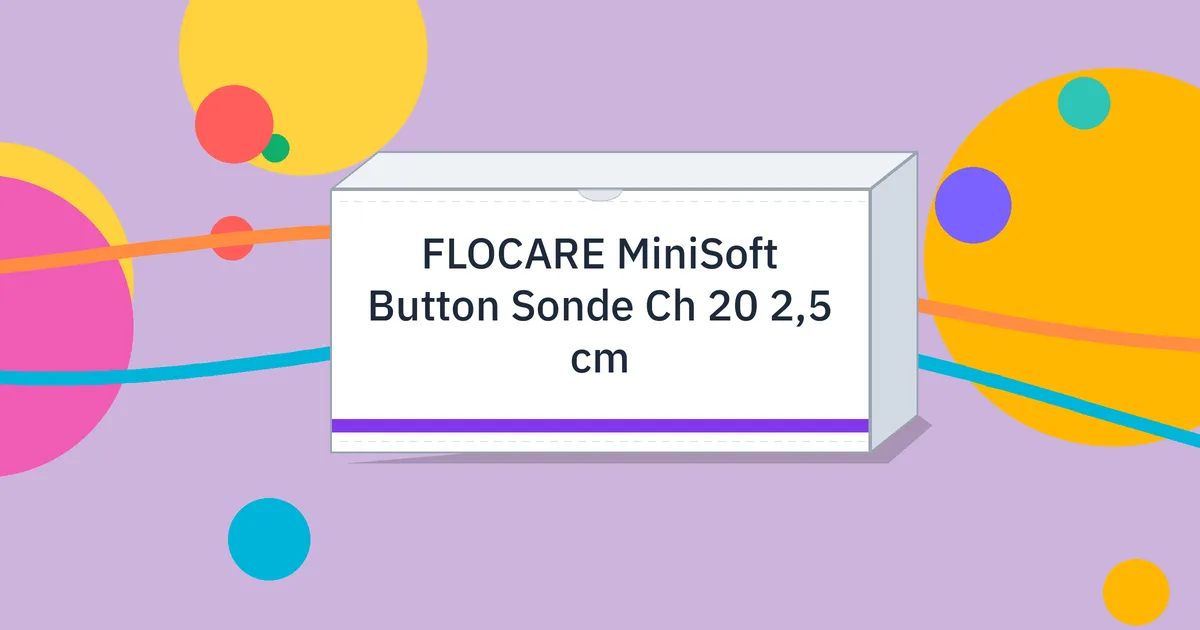 Symbolbild: Packung mit der Aufschrift FLOCARE MiniSoft Button Sonde Ch 20 2,5 cm (PZN 16019332) – Verfügbarkeit und Bezug in Apotheken in Frankfurt am Main