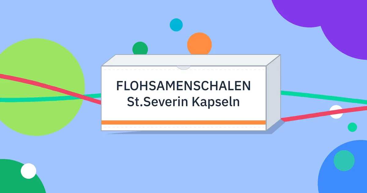 Symbolbild: Packung mit der Aufschrift FLOHSAMENSCHALEN St.Severin Kapseln (PZN 15614334) – Verfügbarkeit und Bezug in Apotheken in Frankfurt am Main