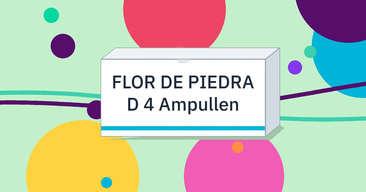 Symbolbild: Packung mit der Aufschrift FLOR DE PIEDRA D 4 Ampullen (PZN 11705873) – Verfügbarkeit und Bezug in Apotheken in Frankfurt am Main
