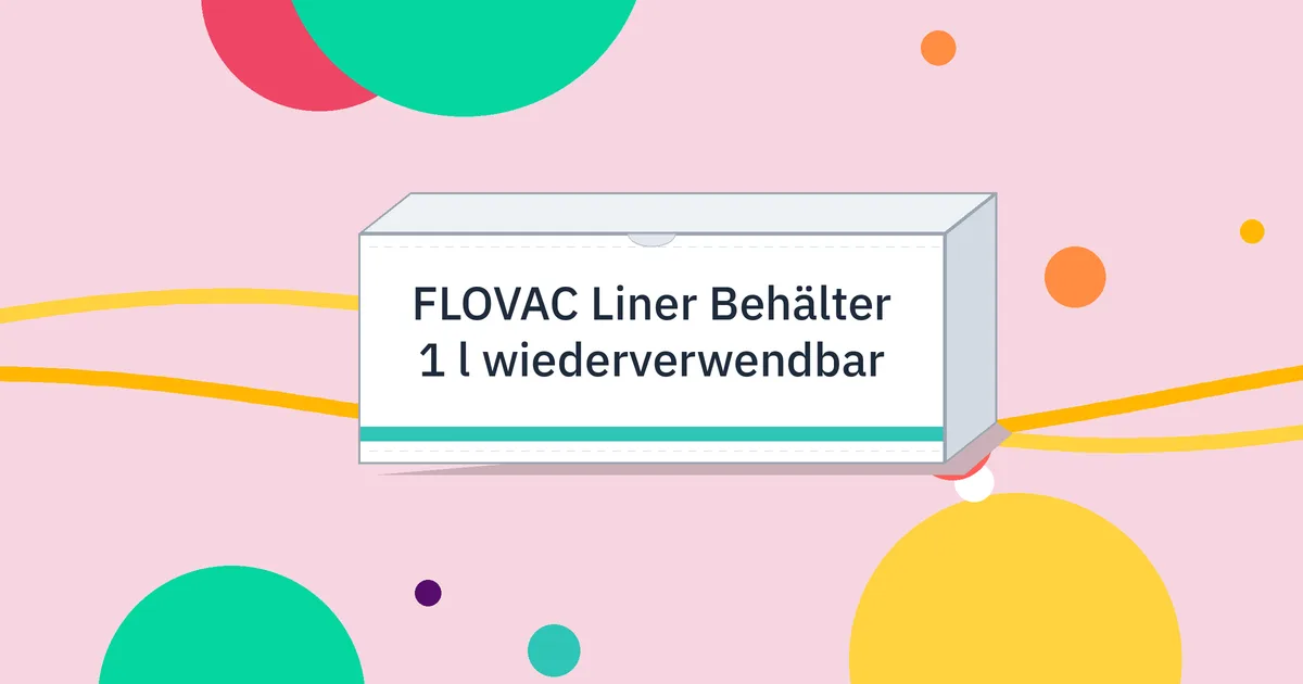 Symbolbild: Packung mit der Aufschrift FLOVAC Liner Behälter 1 l wiederverwendbar (PZN 10281460) – Verfügbarkeit und Bezug in Apotheken in Frankfurt am Main