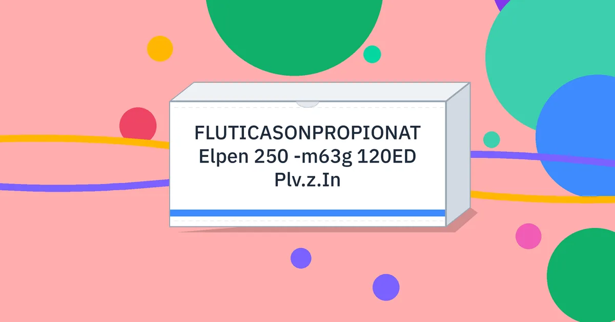Symbolbild: Packung mit der Aufschrift FLUTICASONPROPIONAT Elpen 250 -m63g 120ED Plv.z.In (PZN 16169712) – Verfügbarkeit und Bezug in Apotheken in Frankfurt am Main