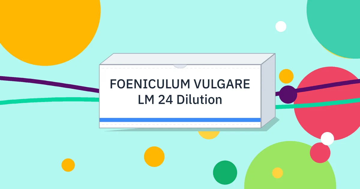 Symbolbild: Packung mit der Aufschrift FOENICULUM VULGARE LM 24 Dilution (PZN 13489882) – Verfügbarkeit und Bezug in Apotheken in Frankfurt am Main