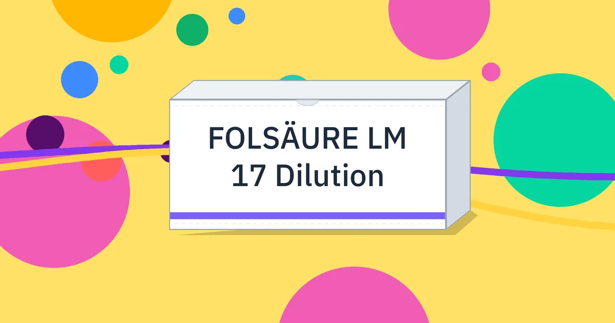 Symbolbild: Packung mit der Aufschrift FOLSÄURE LM 17 Dilution (PZN 12873176) – Verfügbarkeit und Bezug in Apotheken in Frankfurt am Main
