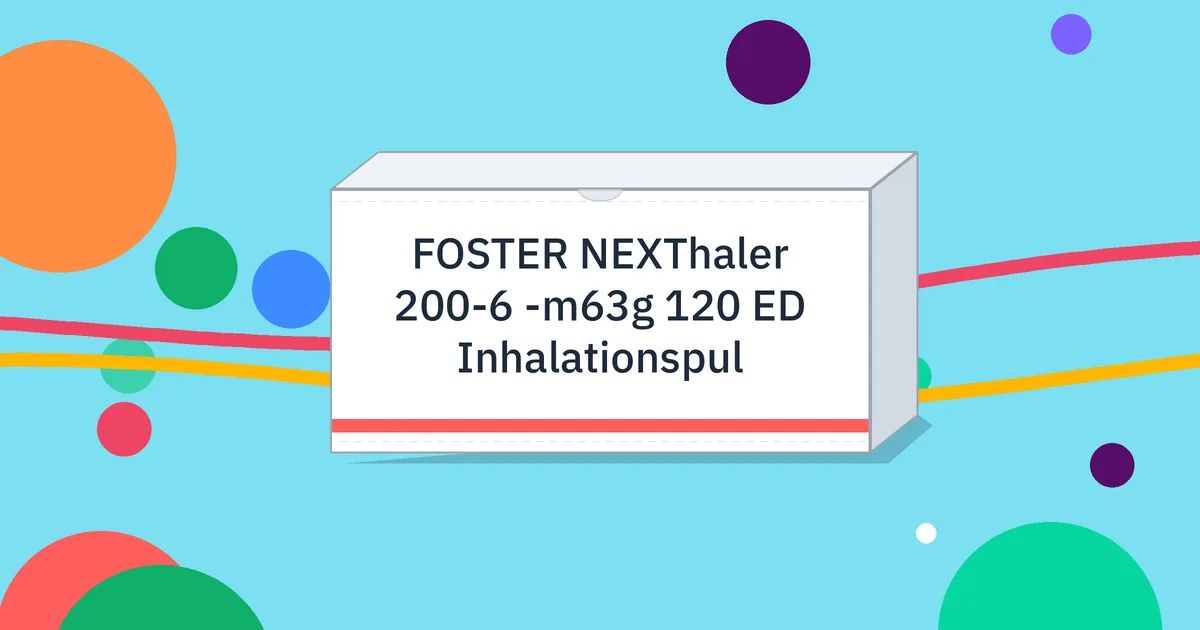 Symbolbild: Packung mit der Aufschrift FOSTER NEXThaler 200-6 -m63g 120 ED Inhalationspul (PZN 17184599) – Verfügbarkeit und Bezug in Apotheken in Frankfurt am Main
