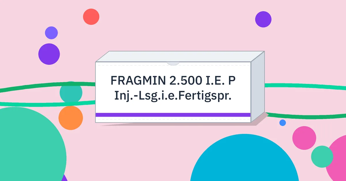 Symbolbild: Packung mit der Aufschrift FRAGMIN 2.500 I.E. P Inj.-Lsg.i.e.Fertigspr. (PZN 09714913) – Verfügbarkeit und Bezug in Apotheken in Frankfurt am Main