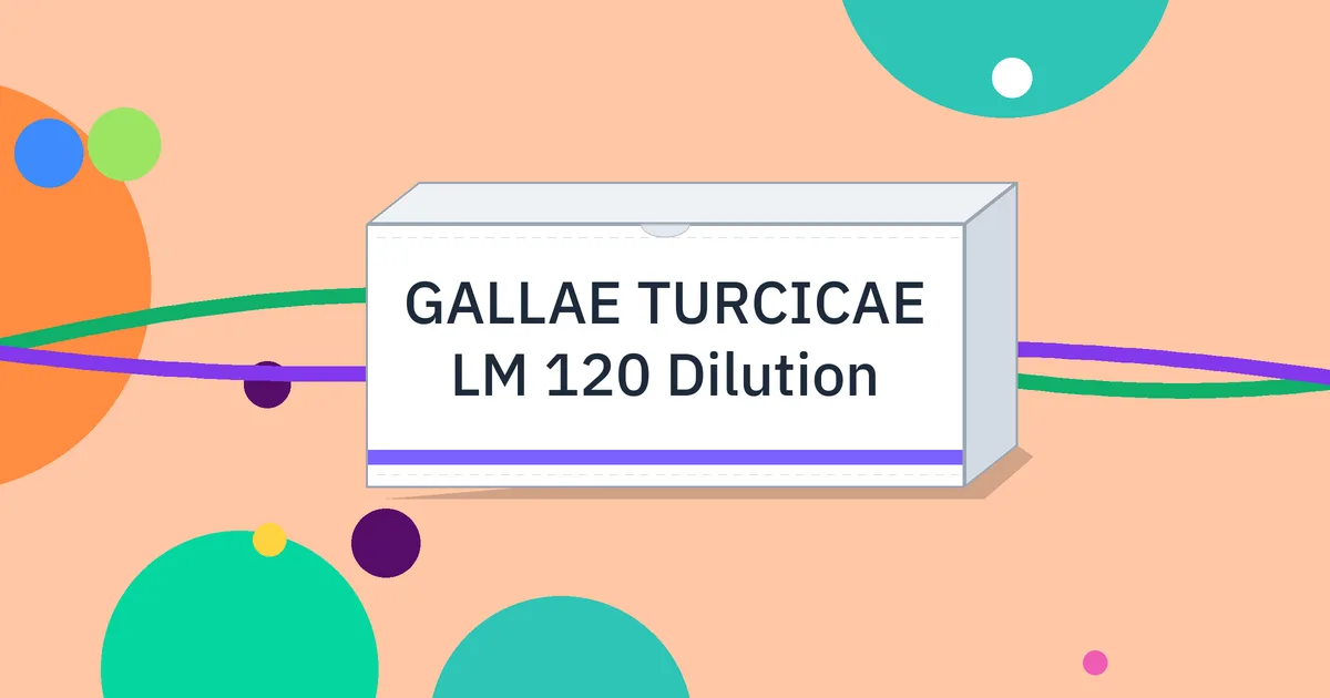 Symbolbild: Packung mit der Aufschrift GALLAE TURCICAE LM 120 Dilution (PZN 13498361) – Verfügbarkeit und Bezug in Apotheken in Frankfurt am Main