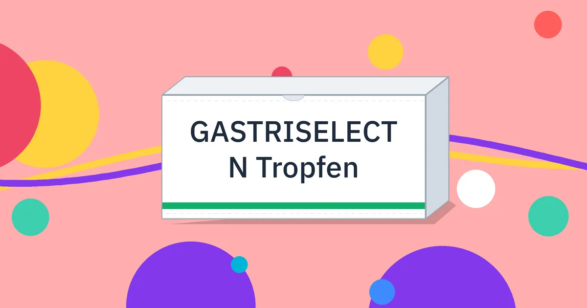 Symbolbild: Packung mit der Aufschrift GASTRISELECT N Tropfen (PZN 00834834) – Verfügbarkeit und Bezug in Apotheken in Frankfurt am Main