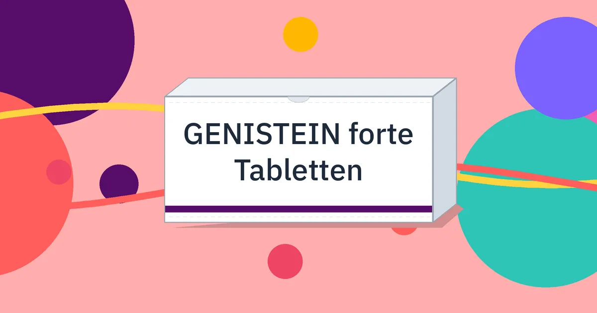 Symbolbild: Packung mit der Aufschrift GENISTEIN forte Tabletten (PZN 01083502) – Verfügbarkeit und Bezug in Apotheken in Frankfurt am Main