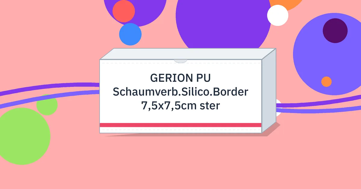 Symbolbild: Packung mit der Aufschrift GERION PU Schaumverb.Silico.Border 7,5x7,5cm ster (PZN 19746512) – Verfügbarkeit und Bezug in Apotheken in Frankfurt am Main