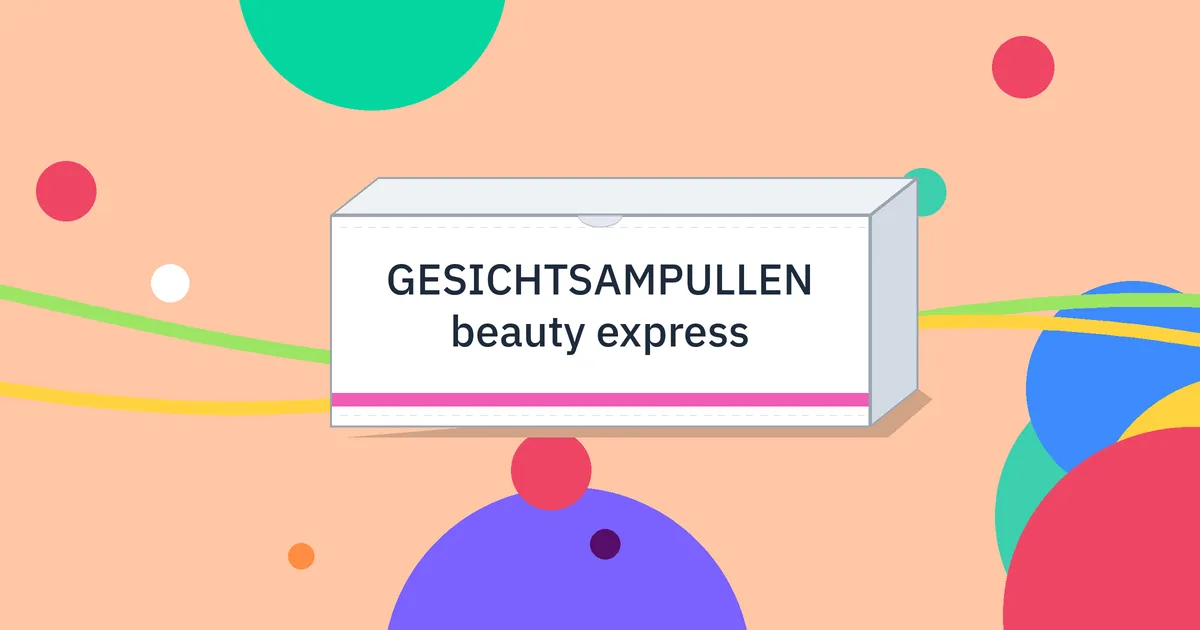Symbolbild: Packung mit der Aufschrift GESICHTSAMPULLEN beauty express (PZN 17292455) – Verfügbarkeit und Bezug in Apotheken in Frankfurt am Main
