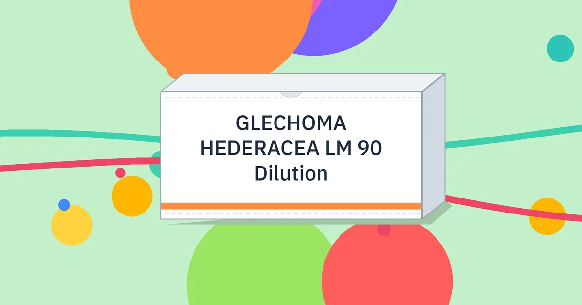 Symbolbild: Packung mit der Aufschrift GLECHOMA HEDERACEA LM 90 Dilution (PZN 13543541) – Verfügbarkeit und Bezug in Apotheken in Frankfurt am Main