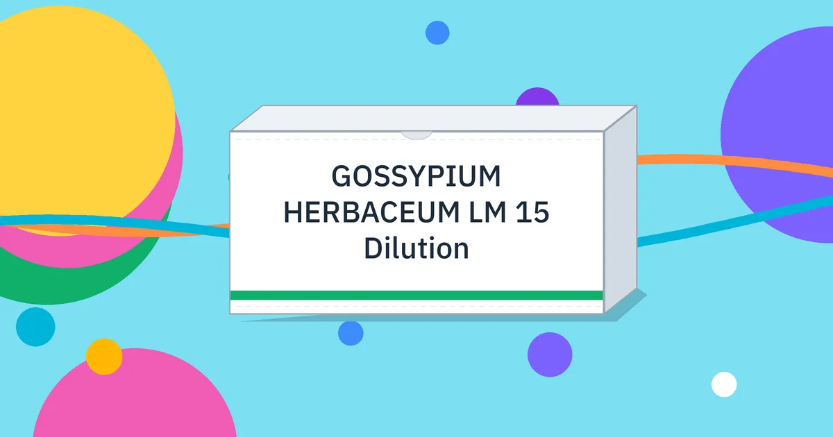 Symbolbild: Packung mit der Aufschrift GOSSYPIUM HERBACEUM LM 15 Dilution (PZN 13545623) – Verfügbarkeit und Bezug in Apotheken in Frankfurt am Main