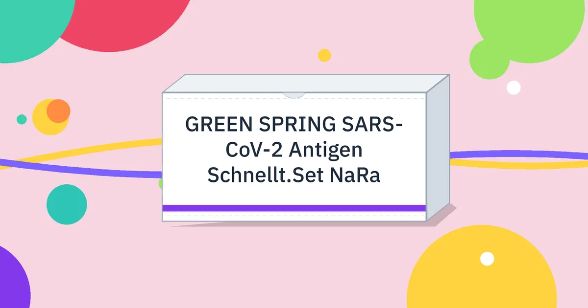 Symbolbild: Packung mit der Aufschrift GREEN SPRING SARS-CoV-2 Antigen Schnellt.Set NaRa (PZN 17444391) – Verfügbarkeit und Bezug in Apotheken in Frankfurt am Main