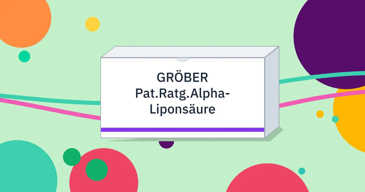 Symbolbild: Packung mit der Aufschrift GRÖBER Pat.Ratg.Alpha-Liponsäure (PZN 04127542) – Verfügbarkeit und Bezug in Apotheken in Frankfurt am Main