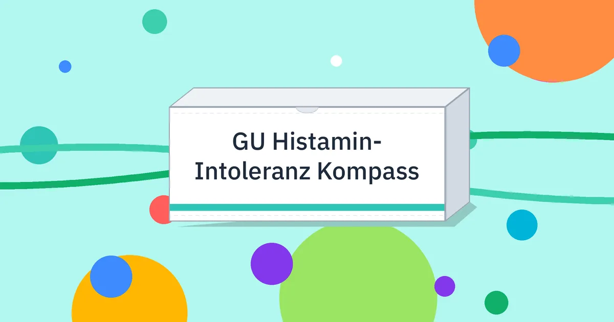 Symbolbild: Packung mit der Aufschrift GU Histamin-Intoleranz Kompass (PZN 11600631) – Verfügbarkeit und Bezug in Apotheken in Frankfurt am Main
