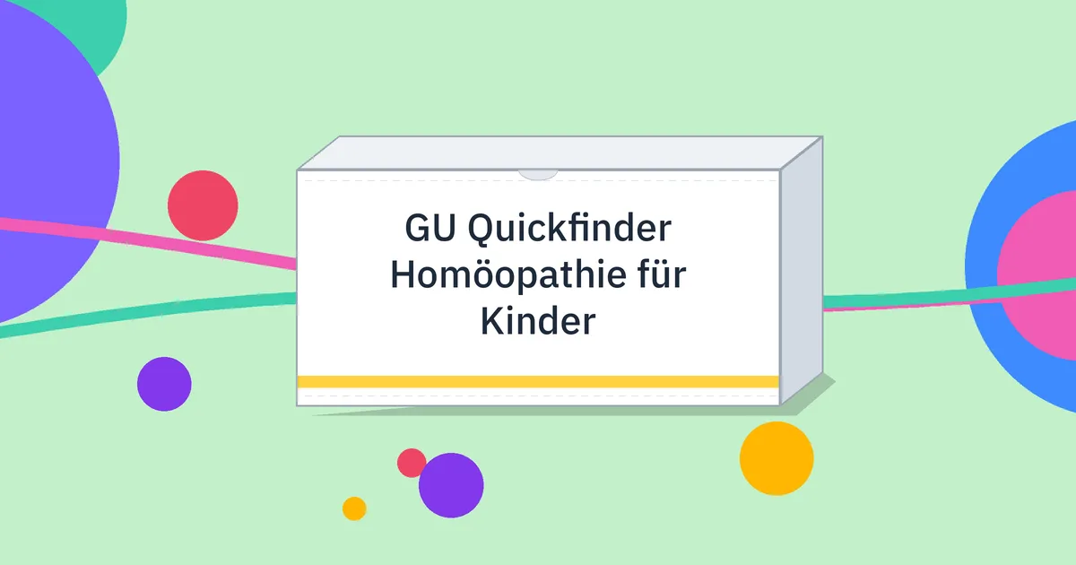 Symbolbild: Packung mit der Aufschrift GU Quickfinder Homöopathie für Kinder (PZN 13928459) – Verfügbarkeit und Bezug in Apotheken in Frankfurt am Main
