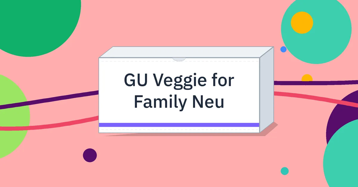 Symbolbild: Packung mit der Aufschrift GU Veggie for Family Neu (PZN 19490142) – Verfügbarkeit und Bezug in Apotheken in Frankfurt am Main