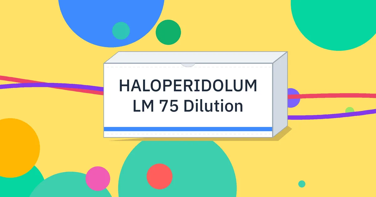 Symbolbild: Packung mit der Aufschrift HALOPERIDOLUM LM 75 Dilution (PZN 12883789) – Verfügbarkeit und Bezug in Apotheken in Frankfurt am Main