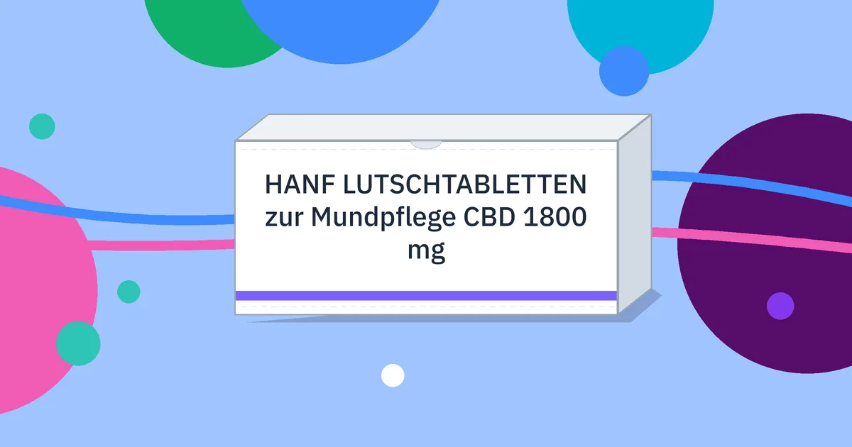 Symbolbild: Packung mit der Aufschrift HANF LUTSCHTABLETTEN zur Mundpflege CBD 1800 mg (PZN 20400486) – Verfügbarkeit und Bezug in Apotheken in Frankfurt am Main