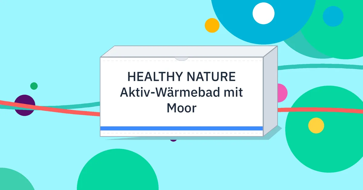 Symbolbild: Packung mit der Aufschrift HEALTHY NATURE Aktiv-Wärmebad mit Moor (PZN 03298299) – Verfügbarkeit und Bezug in Apotheken in Frankfurt am Main