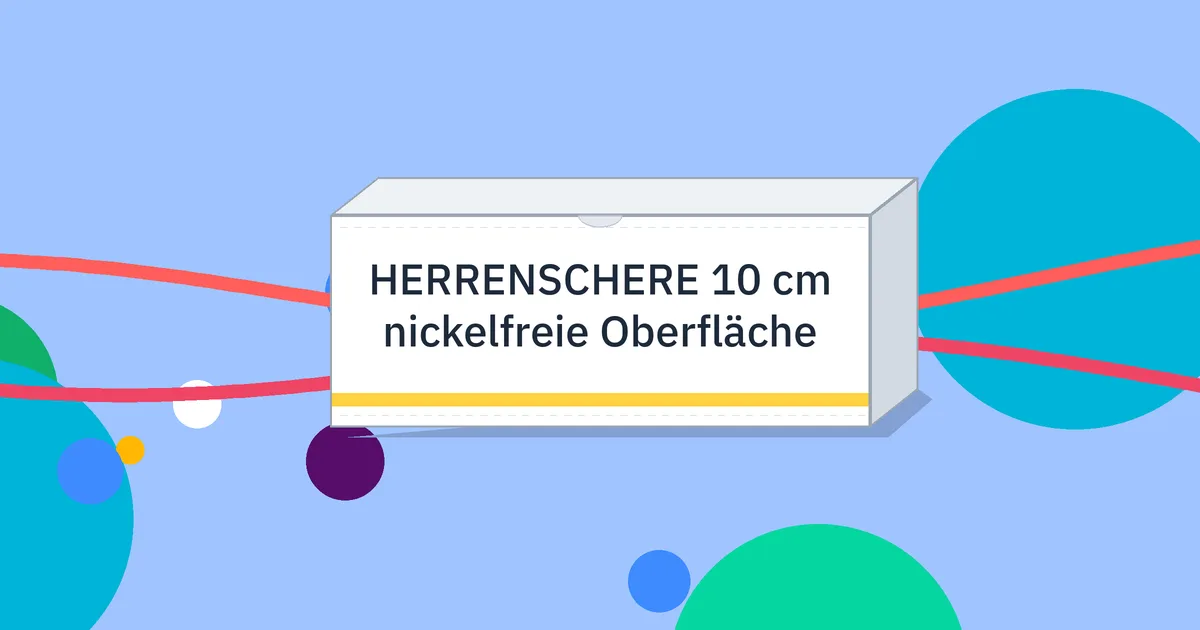 Symbolbild: Packung mit der Aufschrift HERRENSCHERE 10 cm nickelfreie Oberfläche (PZN 16792859) – Verfügbarkeit und Bezug in Apotheken in Frankfurt am Main