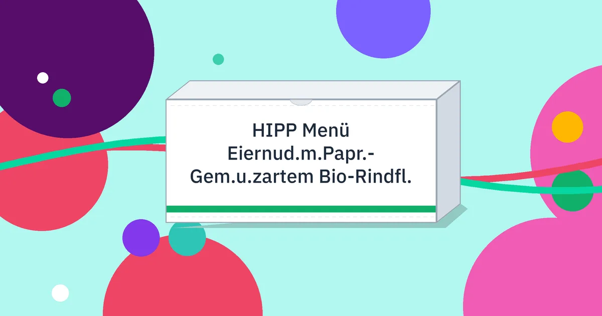 Symbolbild: Packung mit der Aufschrift HIPP Menü Eiernud.m.Papr.-Gem.u.zartem Bio-Rindfl. (PZN 17944455) – Verfügbarkeit und Bezug in Apotheken in Frankfurt am Main