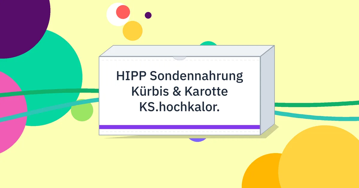 Symbolbild: Packung mit der Aufschrift HIPP Sondennahrung Kürbis & Karotte KS.hochkalor. (PZN 12896527) – Verfügbarkeit und Bezug in Apotheken in Frankfurt am Main