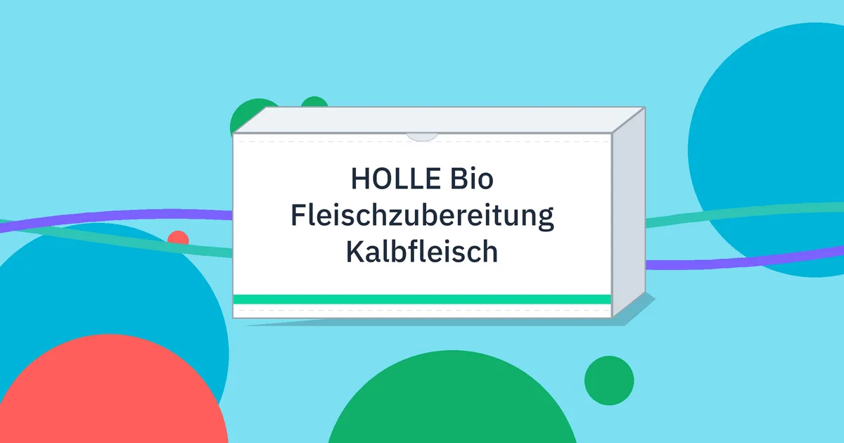 Symbolbild: Packung mit der Aufschrift HOLLE Bio Fleischzubereitung Kalbfleisch (PZN 18035973) – Verfügbarkeit und Bezug in Apotheken in Frankfurt am Main