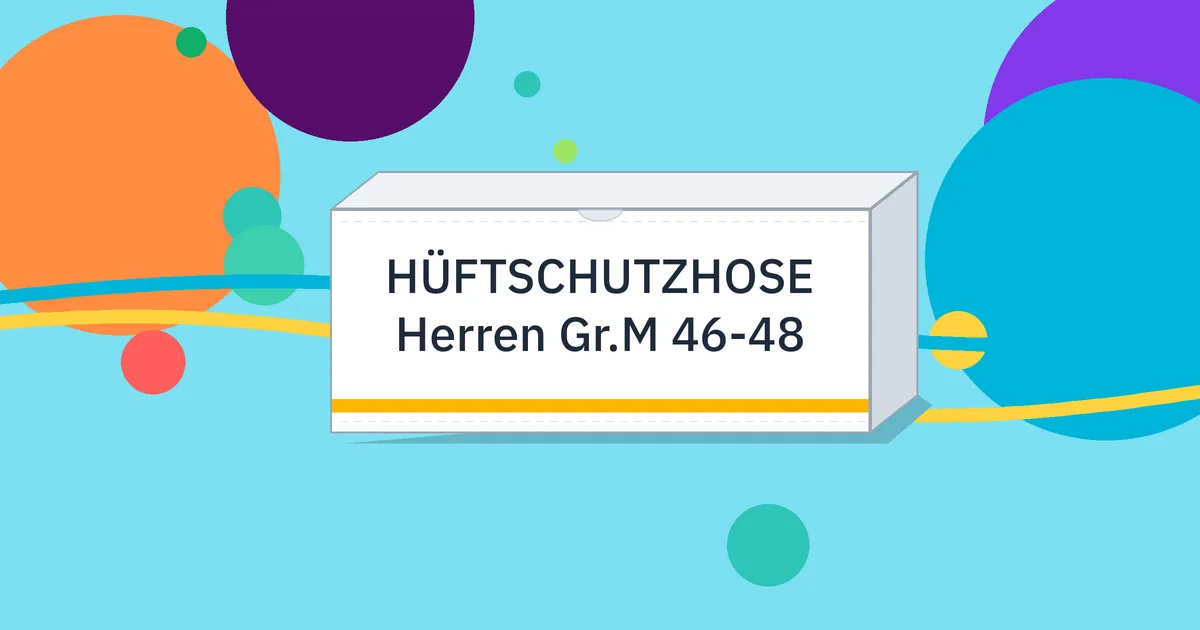 Symbolbild: Packung mit der Aufschrift HÜFTSCHUTZHOSE Herren Gr.M 46-48 (PZN 04608187) – Verfügbarkeit und Bezug in Apotheken in Frankfurt am Main