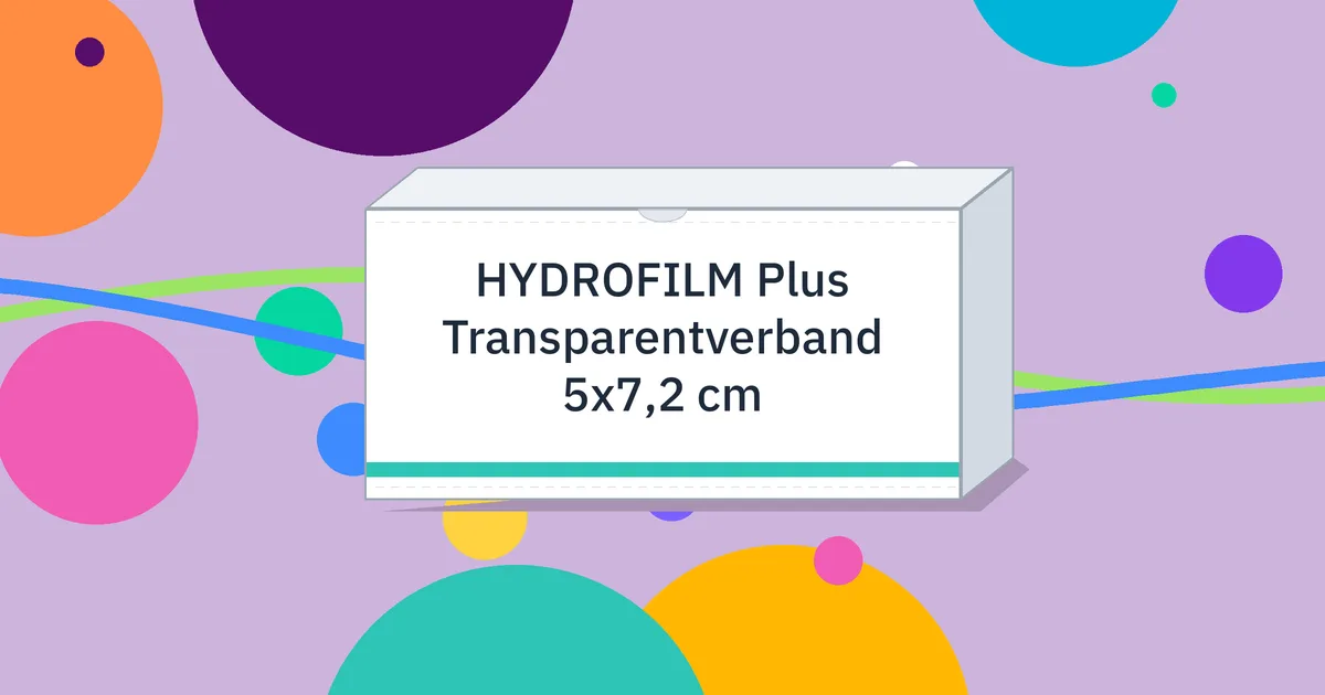Symbolbild: Packung mit der Aufschrift HYDROFILM Plus Transparentverband 5x7,2 cm (PZN 04605705) – Verfügbarkeit und Bezug in Apotheken in Frankfurt am Main