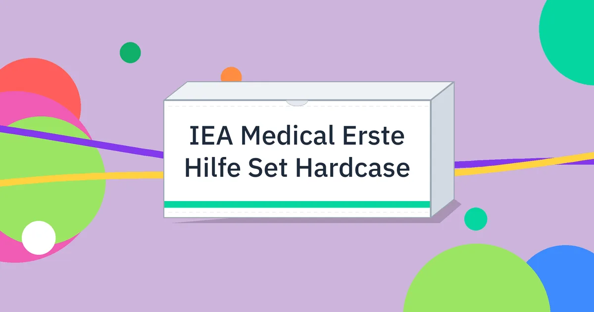 Symbolbild: Packung mit der Aufschrift IEA Medical Erste Hilfe Set Hardcase (PZN 20319620) – Verfügbarkeit und Bezug in Apotheken in Frankfurt am Main