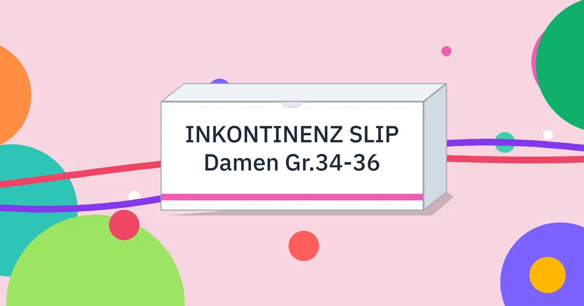 Symbolbild: Packung mit der Aufschrift INKONTINENZ SLIP Damen Gr.34-36 (PZN 04617743) – Verfügbarkeit und Bezug in Apotheken in Frankfurt am Main