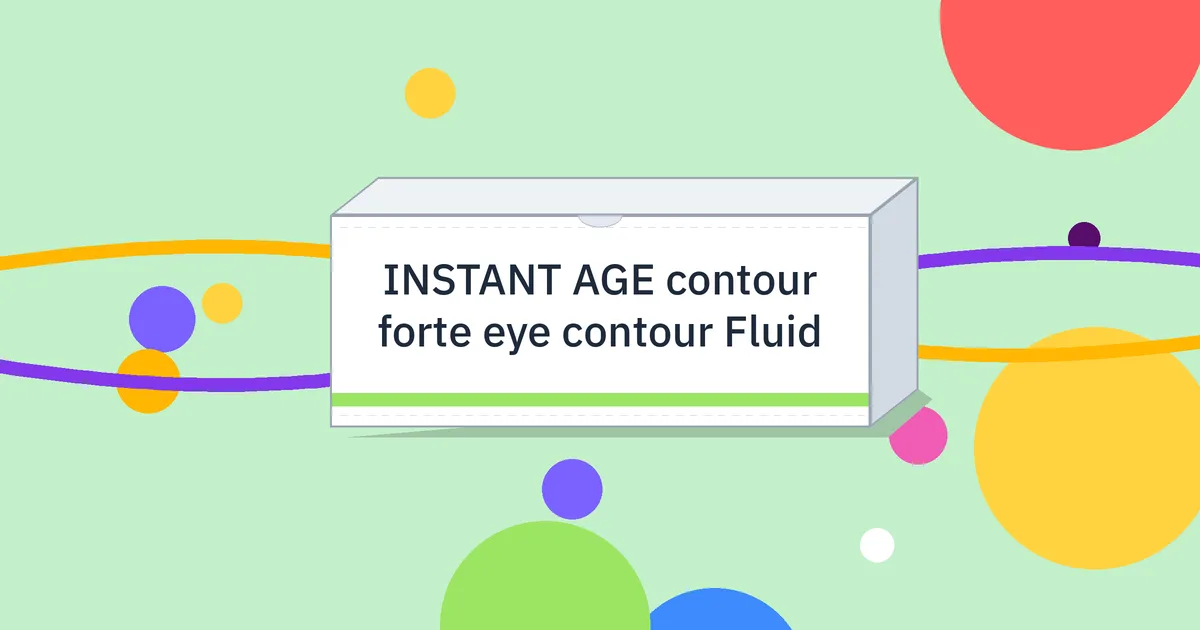 Symbolbild: Packung mit der Aufschrift INSTANT AGE contour forte eye contour Fluid (PZN 11351501) – Verfügbarkeit und Bezug in Apotheken in Frankfurt am Main