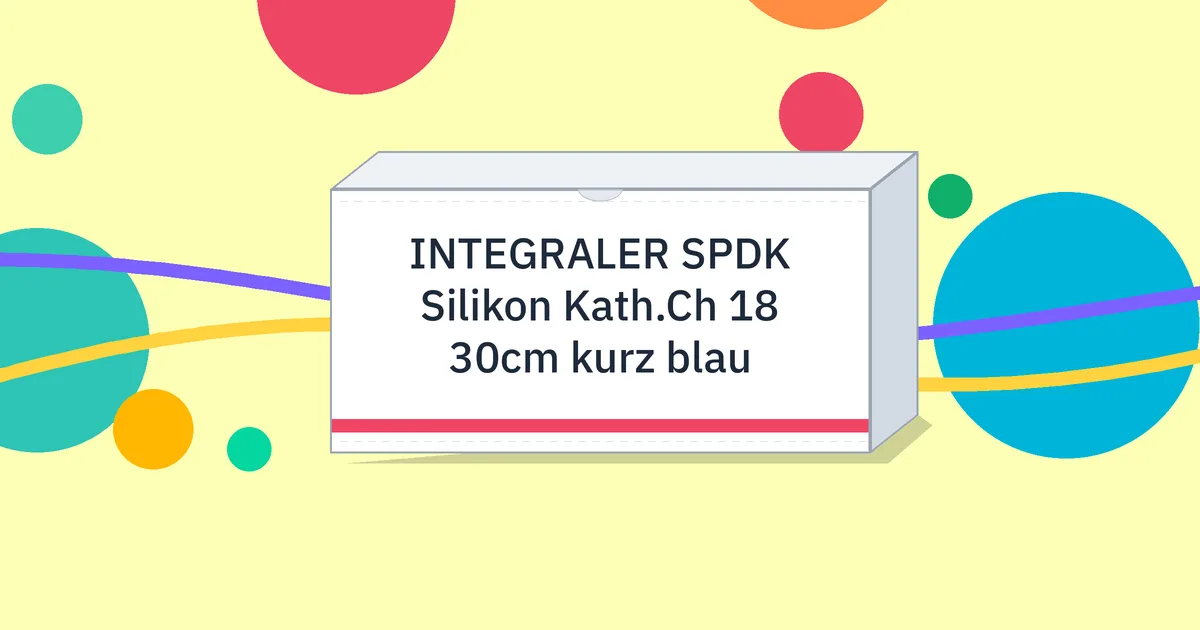 Symbolbild: Packung mit der Aufschrift INTEGRALER SPDK Silikon Kath.Ch 18 30cm kurz blau (PZN 16825375) – Verfügbarkeit und Bezug in Apotheken in Frankfurt am Main