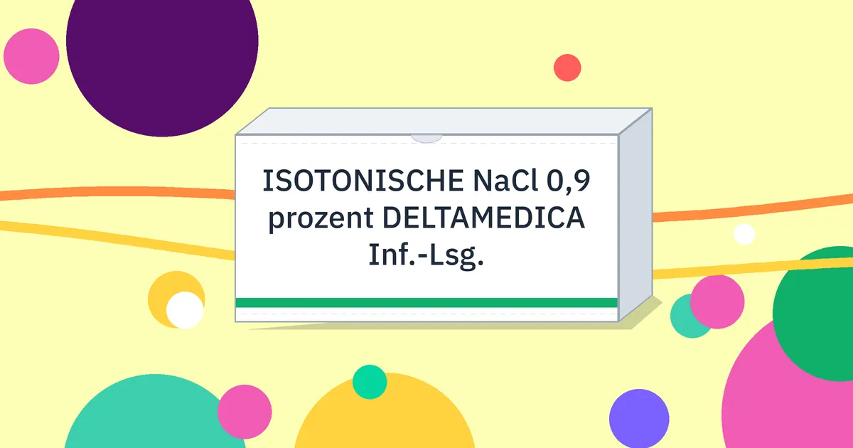 Symbolbild: Packung mit der Aufschrift ISOTONISCHE NaCl 0,9 prozent DELTAMEDICA Inf.-Lsg. (PZN 04671613) – Verfügbarkeit und Bezug in Apotheken in Frankfurt am Main