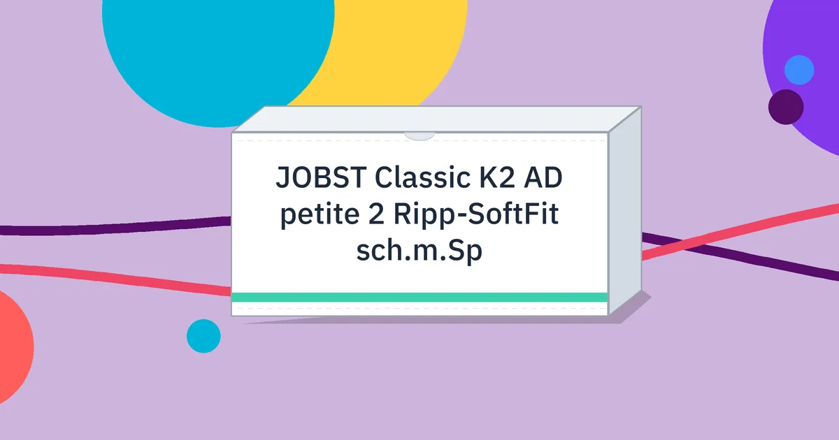 Symbolbild: Packung mit der Aufschrift JOBST Classic K2 AD petite 2 Ripp-SoftFit sch.m.Sp (PZN 14222997) – Verfügbarkeit und Bezug in Apotheken in Frankfurt am Main