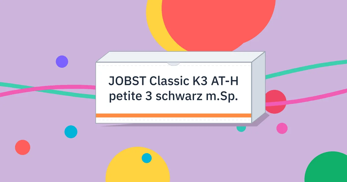 Symbolbild: Packung mit der Aufschrift JOBST Classic K3 AT-H petite 3 schwarz m.Sp. (PZN 13076803) – Verfügbarkeit und Bezug in Apotheken in Frankfurt am Main