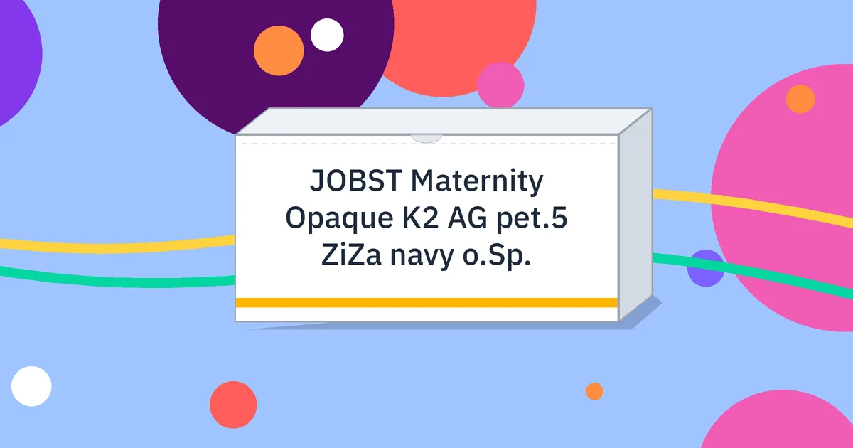 Symbolbild: Packung mit der Aufschrift JOBST Maternity Opaque K2 AG pet.5 ZiZa navy o.Sp. (PZN 15860760) – Verfügbarkeit und Bezug in Apotheken in Frankfurt am Main