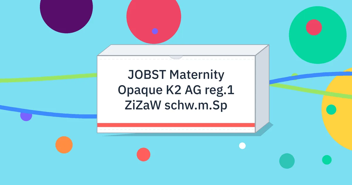 Symbolbild: Packung mit der Aufschrift JOBST Maternity Opaque K2 AG reg.1 ZiZaW schw.m.Sp (PZN 15853613) – Verfügbarkeit und Bezug in Apotheken in Frankfurt am Main