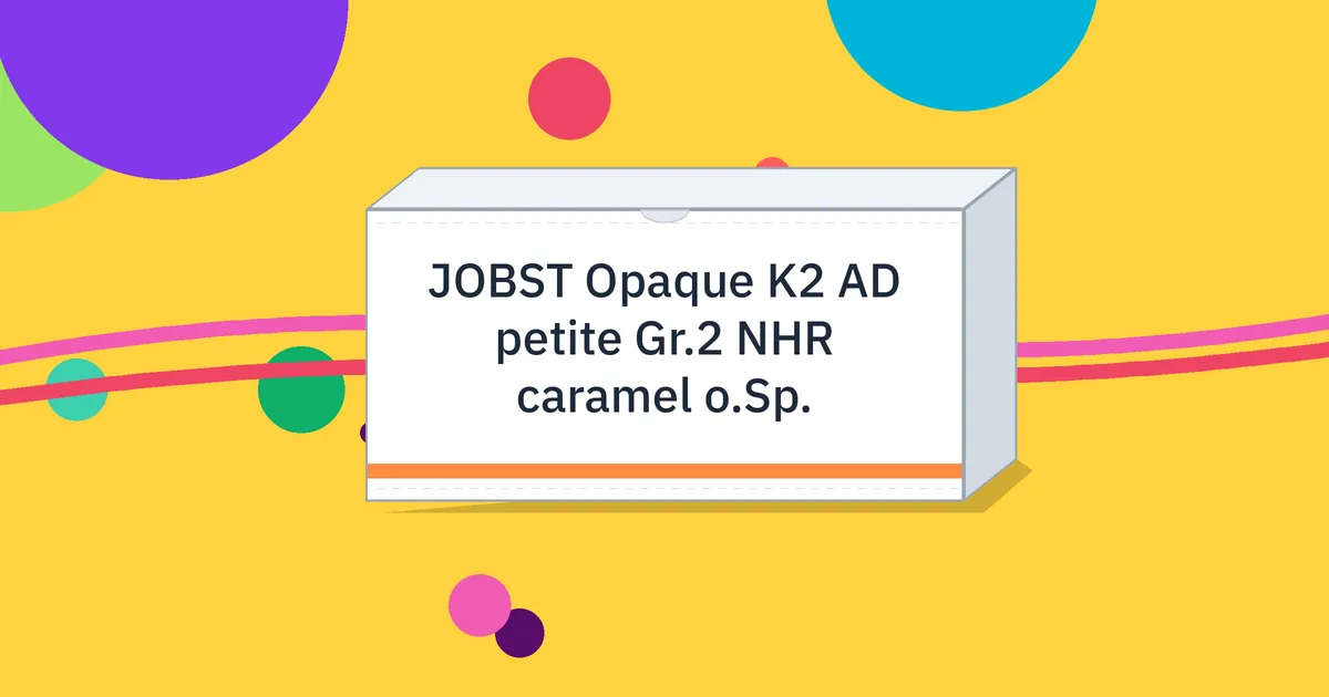 Symbolbild: Packung mit der Aufschrift JOBST Opaque K2 AD petite Gr.2 NHR caramel o.Sp. (PZN 13109661) – Verfügbarkeit und Bezug in Apotheken in Frankfurt am Main