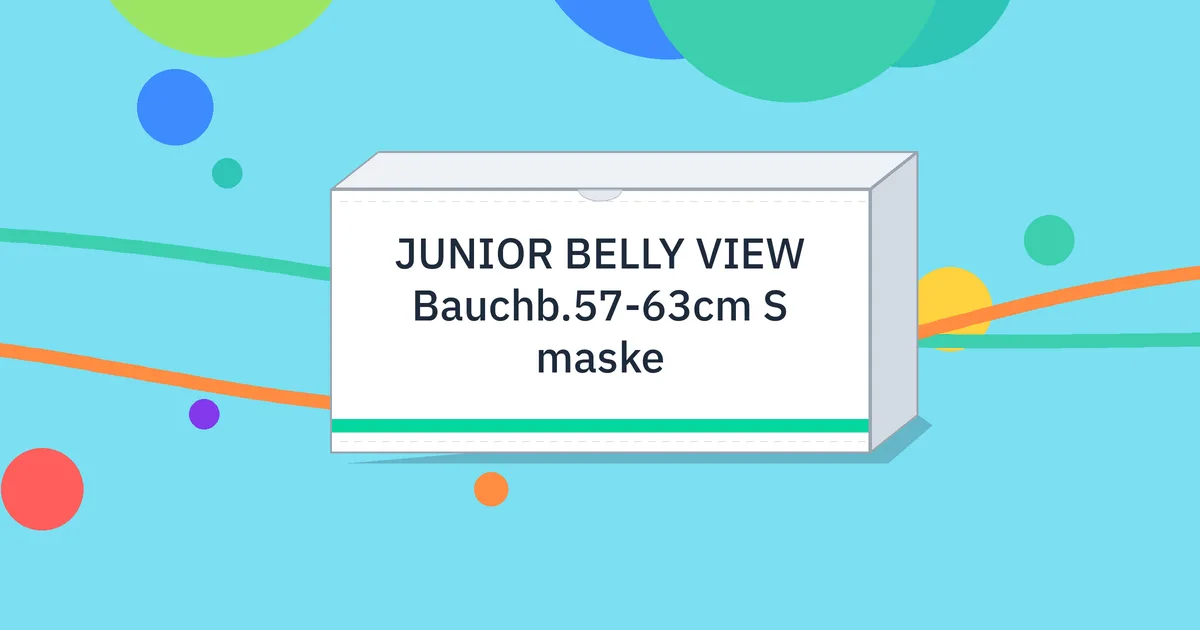 Symbolbild: Packung mit der Aufschrift JUNIOR BELLY VIEW Bauchb.57-63cm S maske (PZN 16537765) – Verfügbarkeit und Bezug in Apotheken in Frankfurt am Main