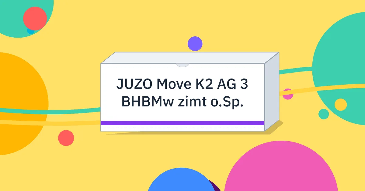 Symbolbild: Packung mit der Aufschrift JUZO Move K2 AG 3 BHBMw zimt o.Sp. (PZN 18526814) – Verfügbarkeit und Bezug in Apotheken in Frankfurt am Main