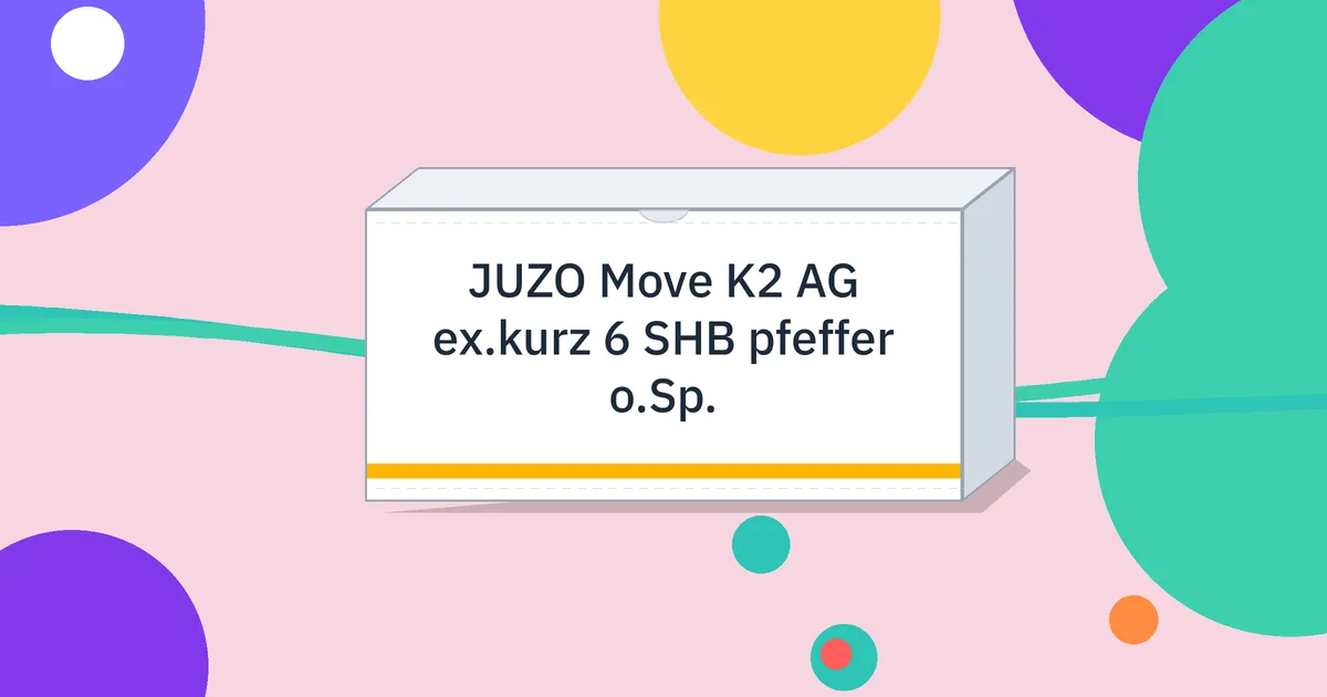 Symbolbild: Packung mit der Aufschrift JUZO Move K2 AG ex.kurz 6 SHB pfeffer o.Sp. (PZN 16651840) – Verfügbarkeit und Bezug in Apotheken in Frankfurt am Main