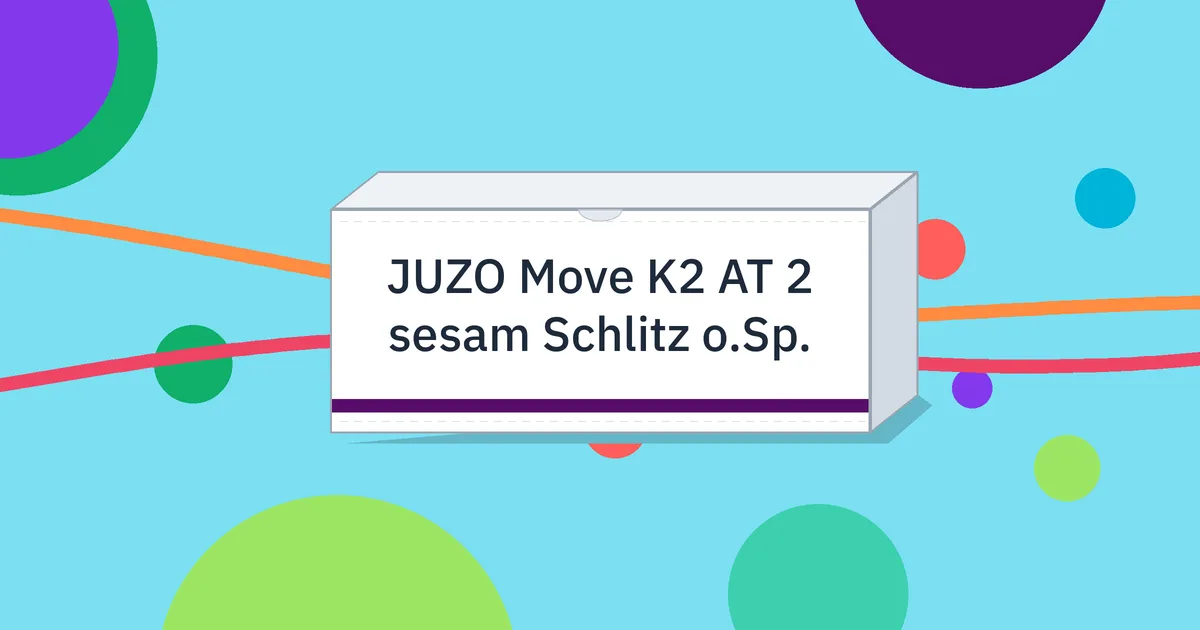 Symbolbild: Packung mit der Aufschrift JUZO Move K2 AT 2 sesam Schlitz o.Sp. (PZN 20670228) – Verfügbarkeit und Bezug in Apotheken in Frankfurt am Main