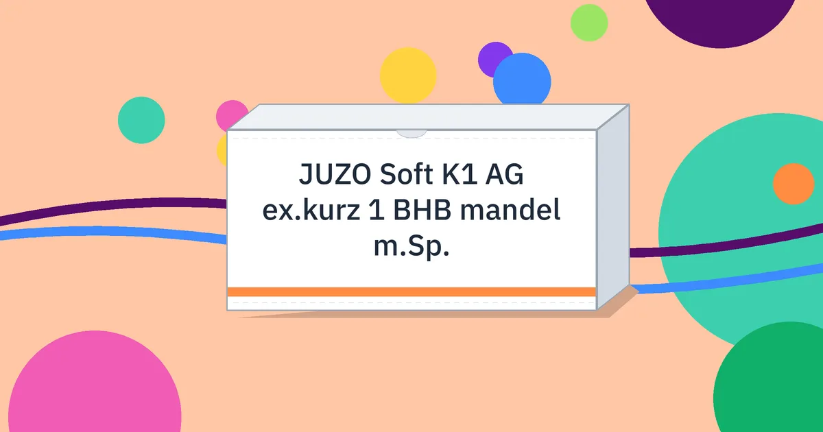Symbolbild: Packung mit der Aufschrift JUZO Soft K1 AG ex.kurz 1 BHB mandel m.Sp. (PZN 14823679) – Verfügbarkeit und Bezug in Apotheken in Frankfurt am Main